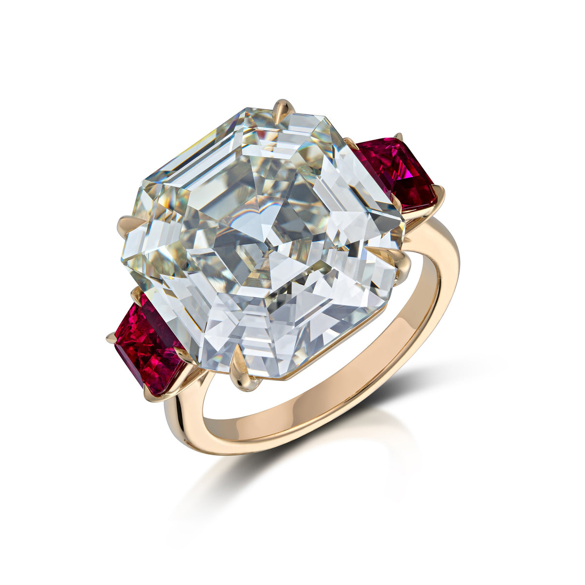 15.01 Carat Square Step Cut Diamond Ring