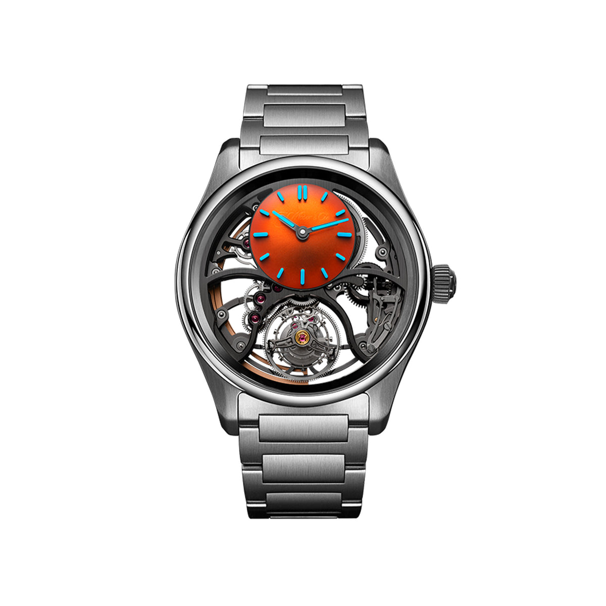 H. Moser & Cie. Pioneer Cylindrical Tourbillon Skeleton Spiced Aqua Wa