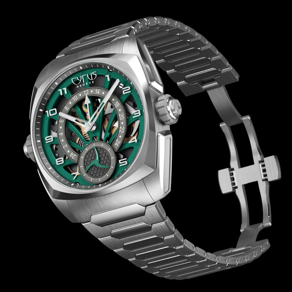 Cyrus Klepcys GMT Palm Green Titanium Watch